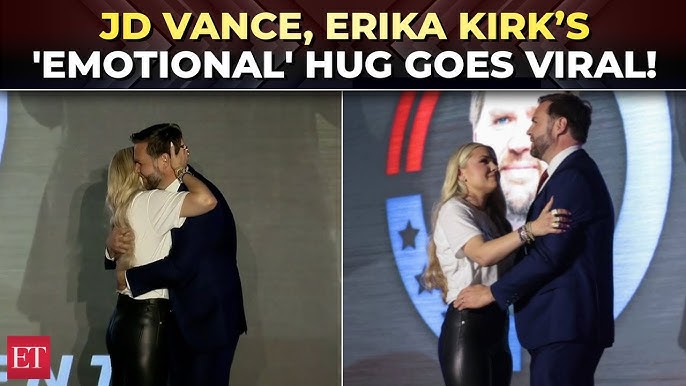 JD Vance and Erika Kirk Hug Sparks Controversy: Political Scandal or Simple Compassion ...